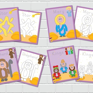 Nativity Play Dough Mats, Printable Play Doh, Visual Cards, Christmas ...