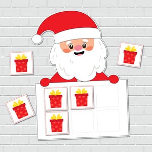 Santa Color Matching Activity for Kids, Christmas Theme Activities ...