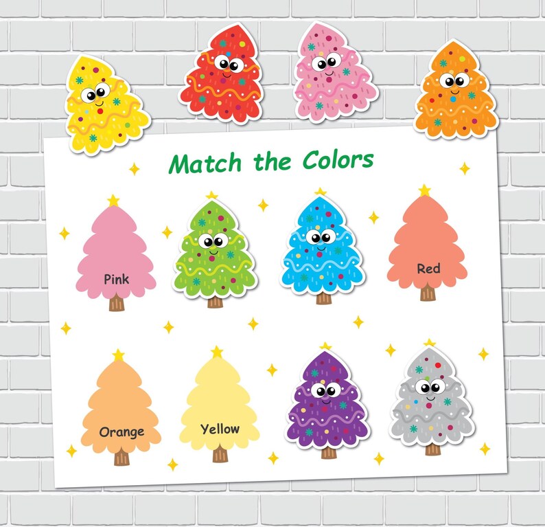 Christmas Tree Color Sorting Activity, Matching Game for Kids, Toddler ...