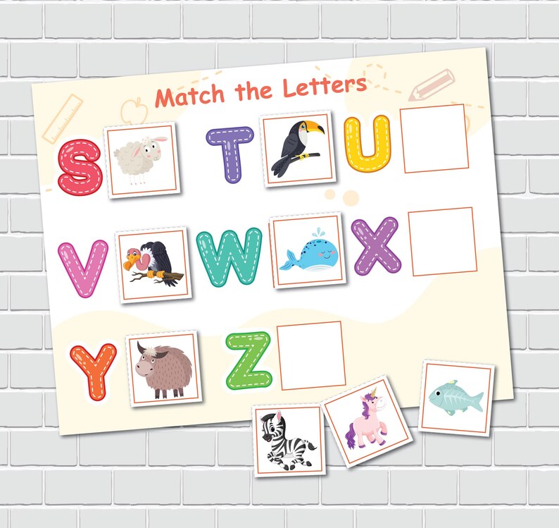 Alphabet Matching Activity for Kids, ABC Busy Book Pages, Learning ...