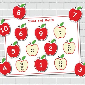 Toddler Busy Book Page Count and Match Preschool Worksheets Math ...