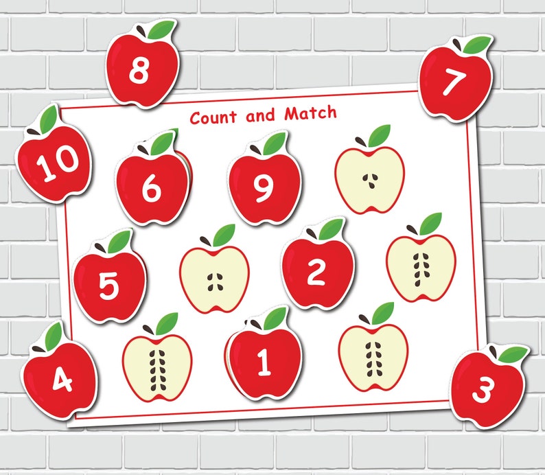 Toddler Busy Book Page Count and Match Preschool Worksheets | Etsy