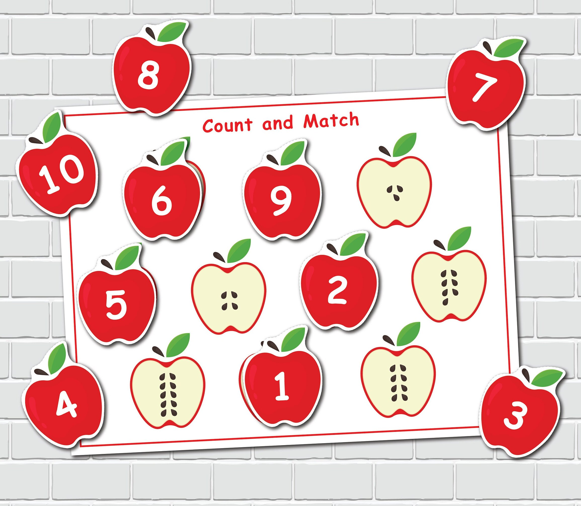 Toddler Busy Book Page Count and Match Preschool Worksheets Math ...