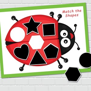 Ladybug Shapes Matching Activity, 2D Shapes, File Folder Games, Special ...