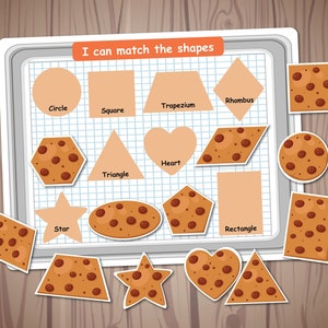 Cookies Shape Matching Activity, 2D Shapes, File Folder Games, Special ...