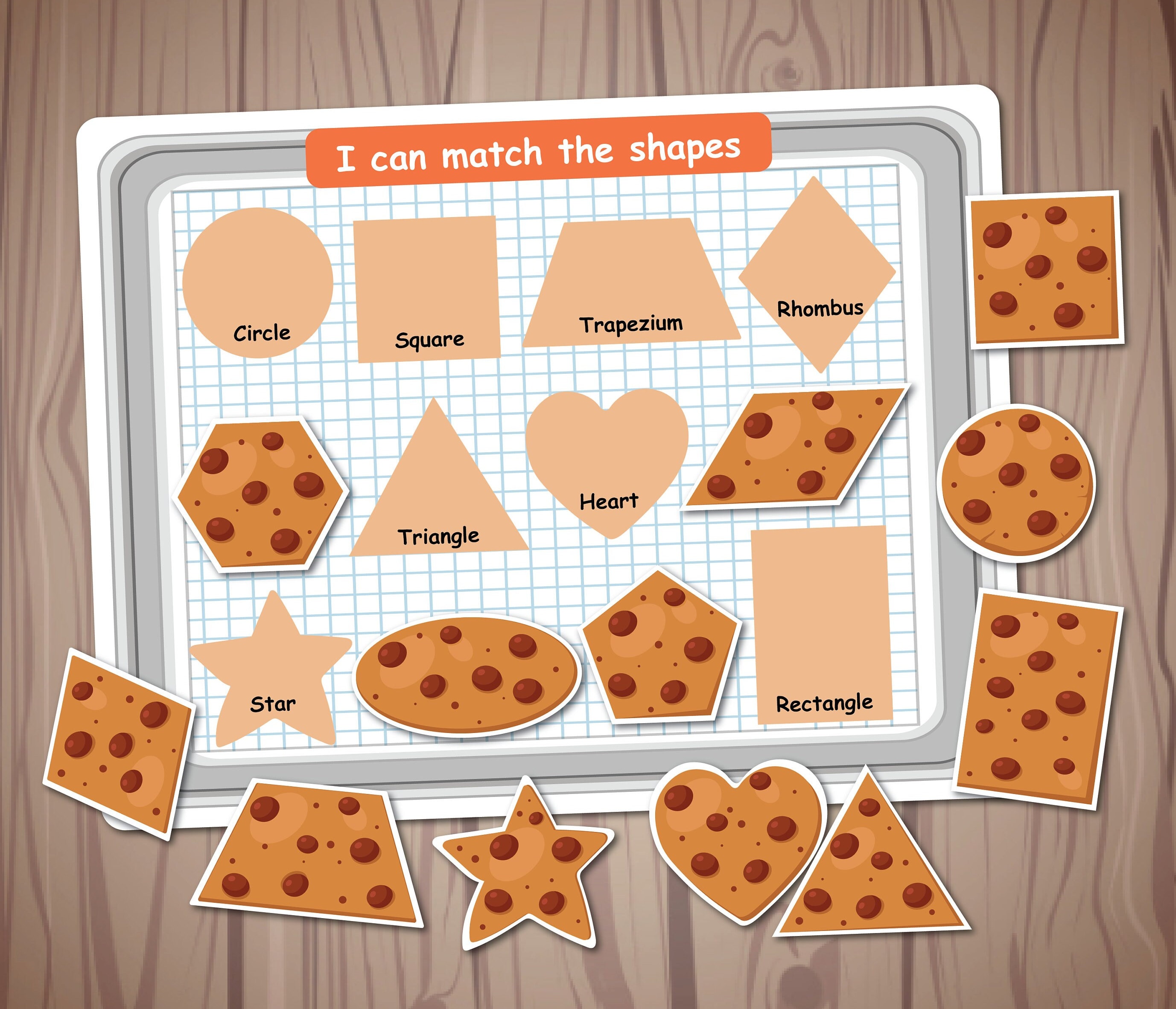 Cookies Shape Matching Activity, 2D Shapes, File Folder Games, Special ...