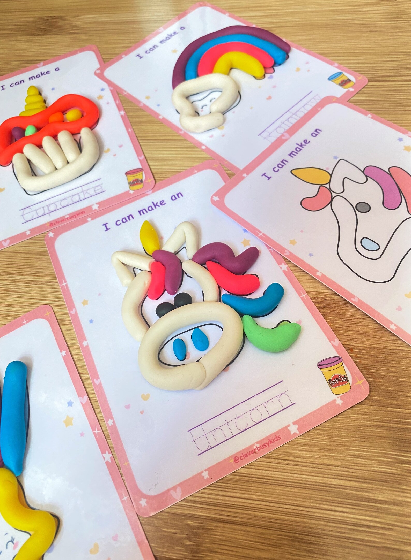 Unicorn Play Doh Mats Printable Play Dough Toddler - Etsy