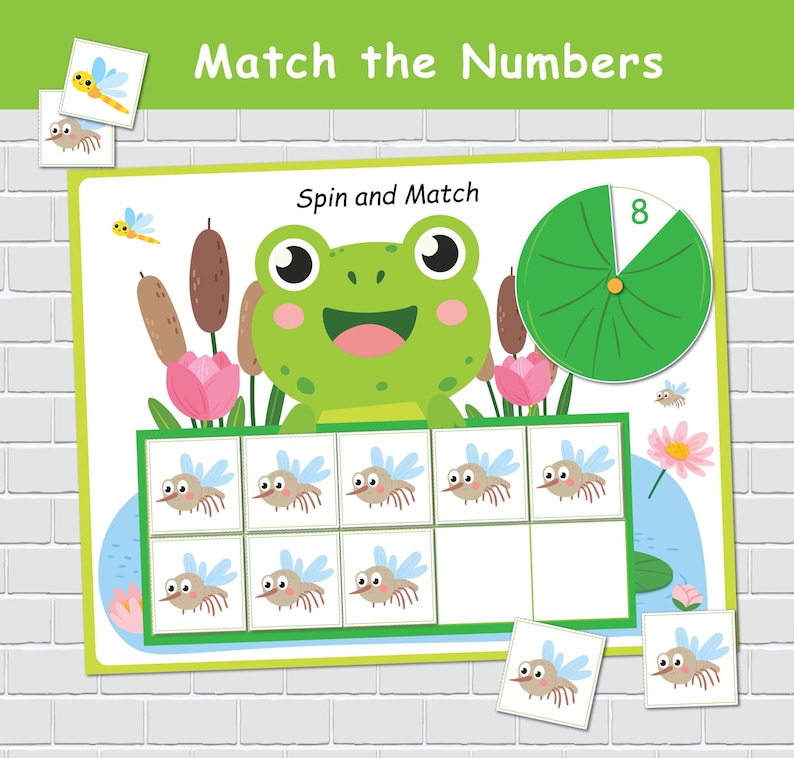 Frog Ten Frames Matching Game, Preschool Math Activity (digital ...
