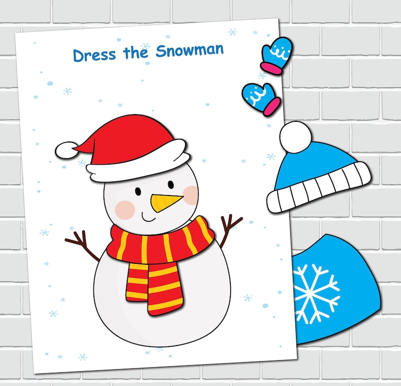 Snowman Dress up Printabe Activity. Preschool Printable - Etsy