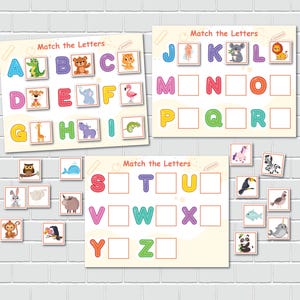 Alphabet Matching Activity for Kids, ABC Busy Book Pages, Learning ...