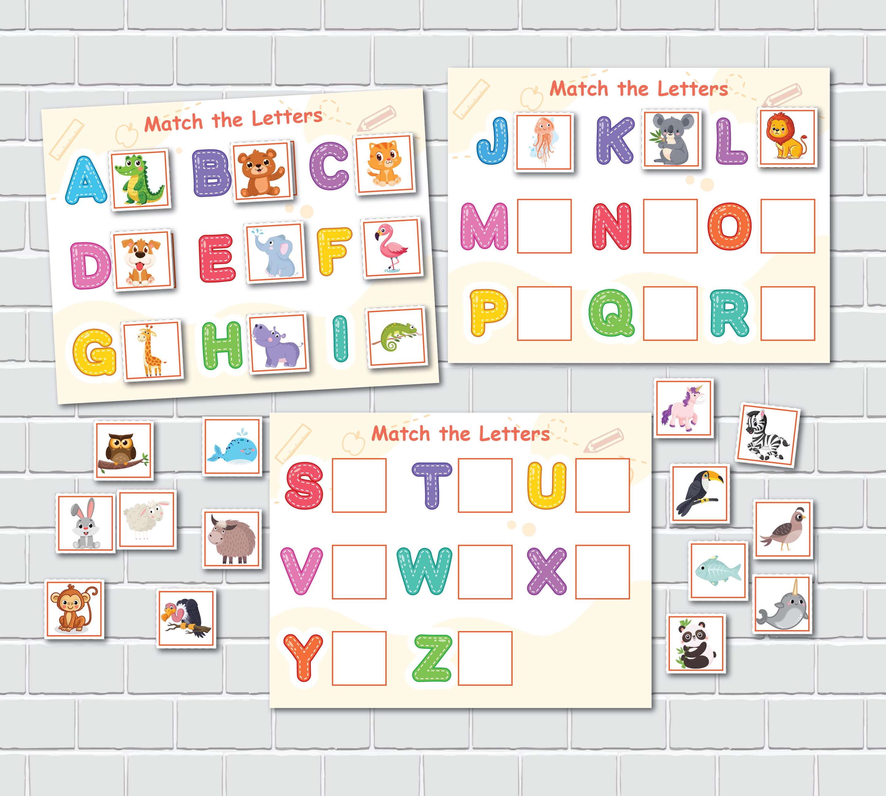 Alphabet Matching Activity for Kids, ABC Busy Book Pages, Learning ...