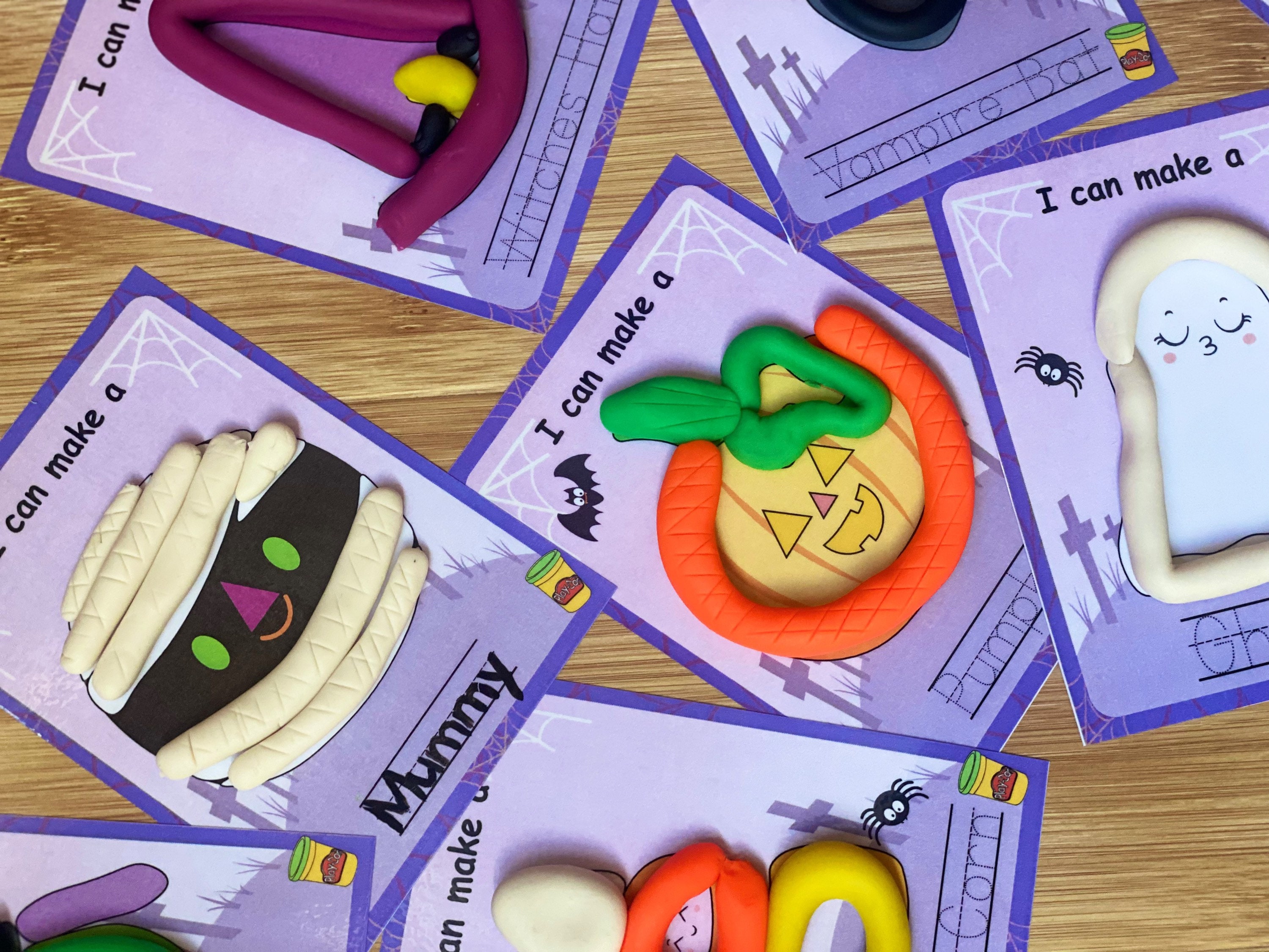 Halloween Play Dough Mats Printable Play Doh Preschool - Etsy