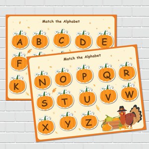 Pumpkin Alphabet Matching Activity, Fall Busy Book Page, Learning ...