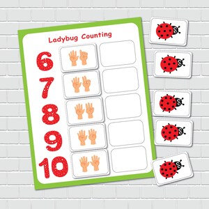 Ladybug Count and Match Activities, Preschool Math,toddler Busy Book ...
