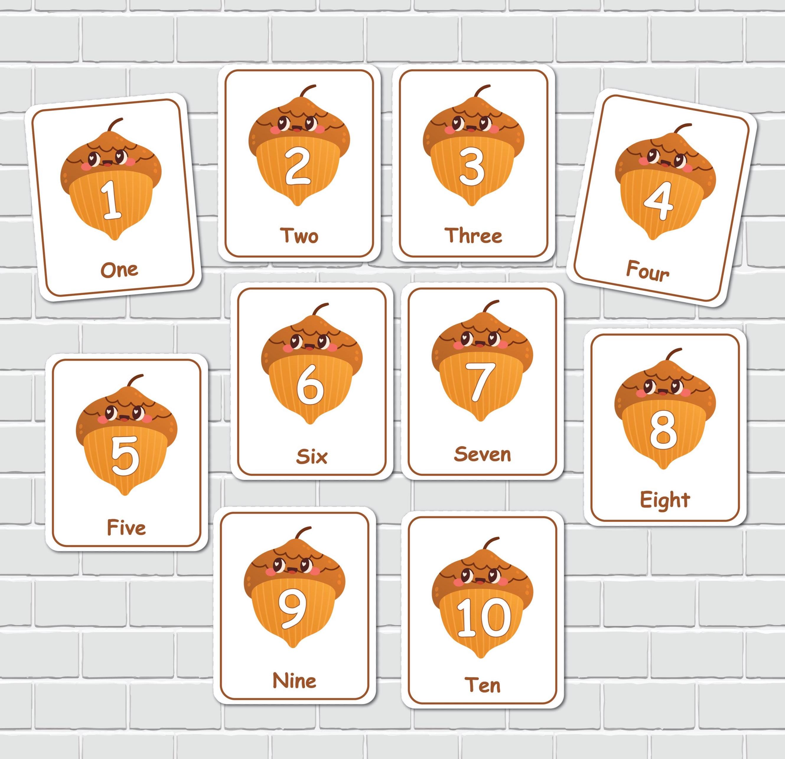 Acorn Number Matching Game: Fall Montessori Activity (digital Download ...