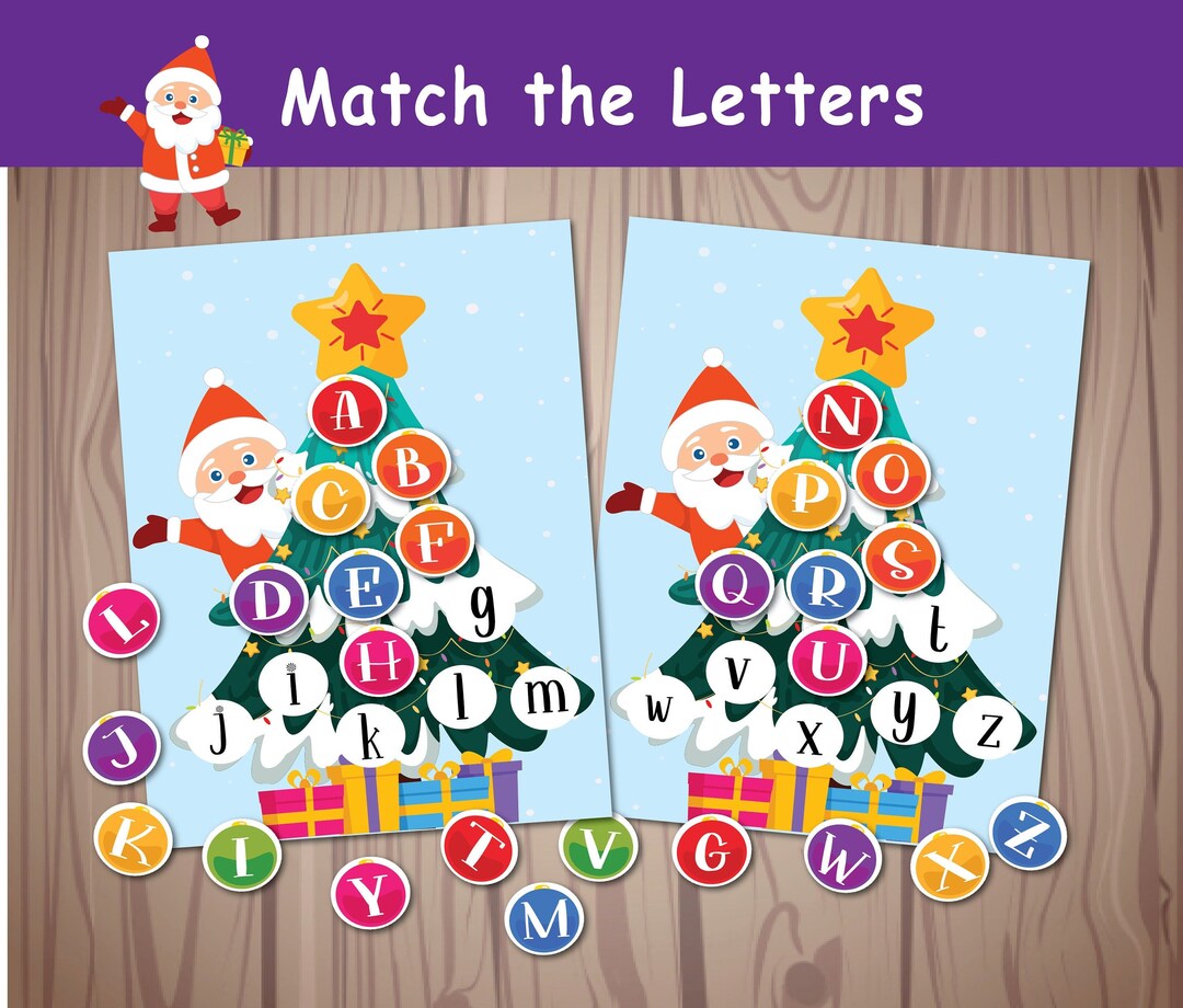 Alphabet Matching Activity, Christmas Busy Book Pages, Prechool ABC ...
