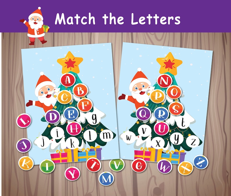 Alphabet Matching Activity Christmas Busy Book Pages - Etsy