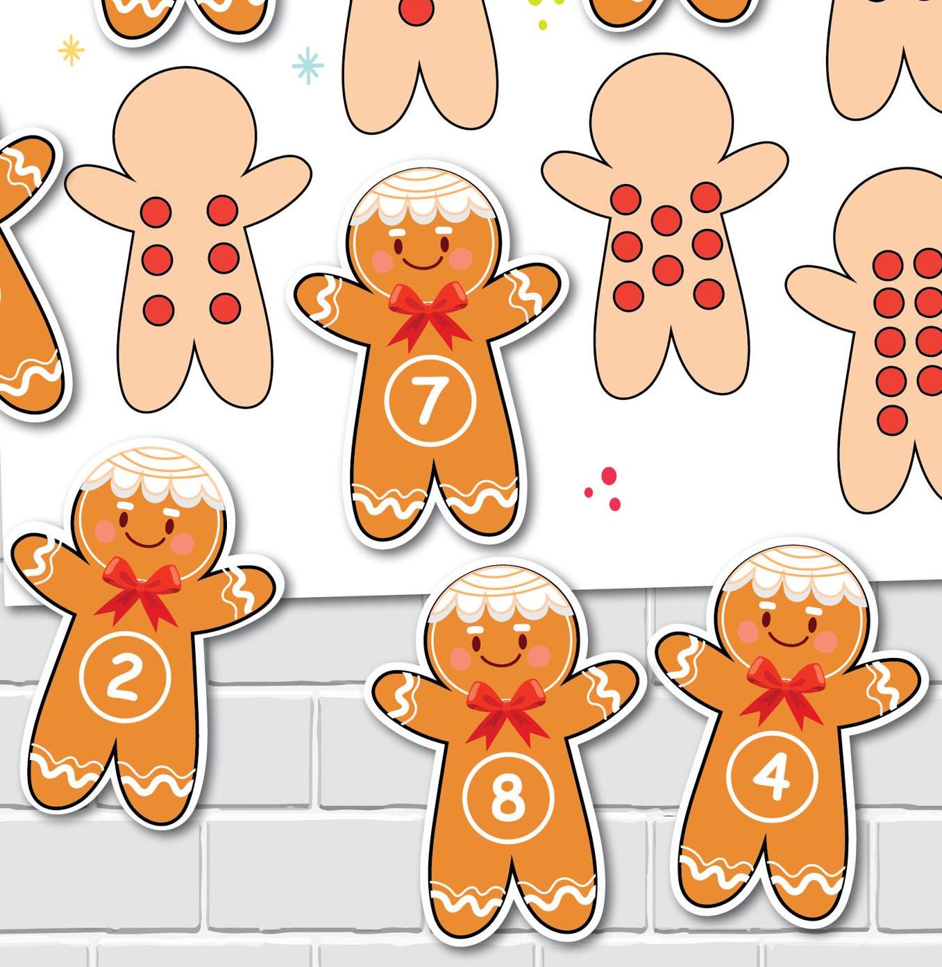 Gingerbread Man Counting Game, Christmas Printable, Math Activity ...