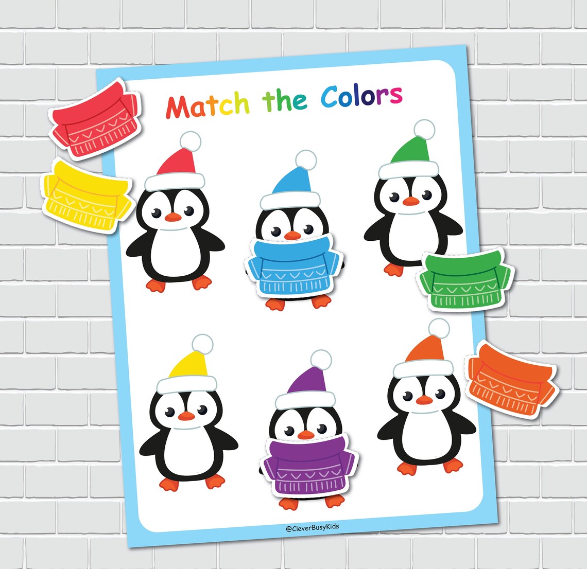 Penguin Color Matching Activity, Toddler Printable, Montessori ...