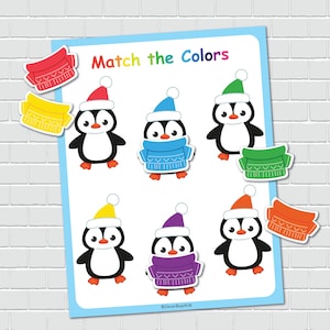 Penguin Color Matching Activity, Toddler Printable, Montessori ...