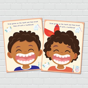 Dental Health Preschool Printable Activity for Kids, Teeth Brushing ...