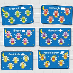 Fireflies Shapes Sorting Mats, 2D Shapes Center, Summer Busy Book Page ...