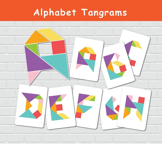 Tangram Tangrams With 7 Letters Of The Alphabet
