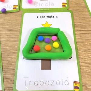 Christmas Tree Shapes Play Dough Mats, Printable Play Doh, Toddler ...