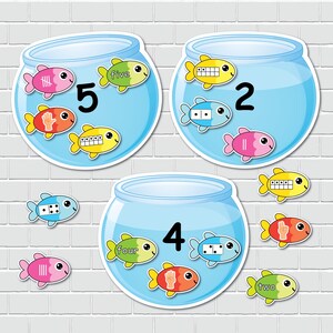 Fish and Fishbowl Numbers Matching Activity, Preschool Math Centers ...
