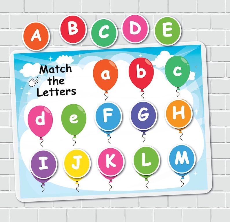 Alphabet Matching Game for Kids. Toddler Printable ABC Learning ...
