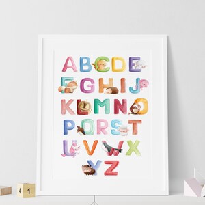 Alphabet Poster for Kids. Watercolor Alhabet Educational Print ...