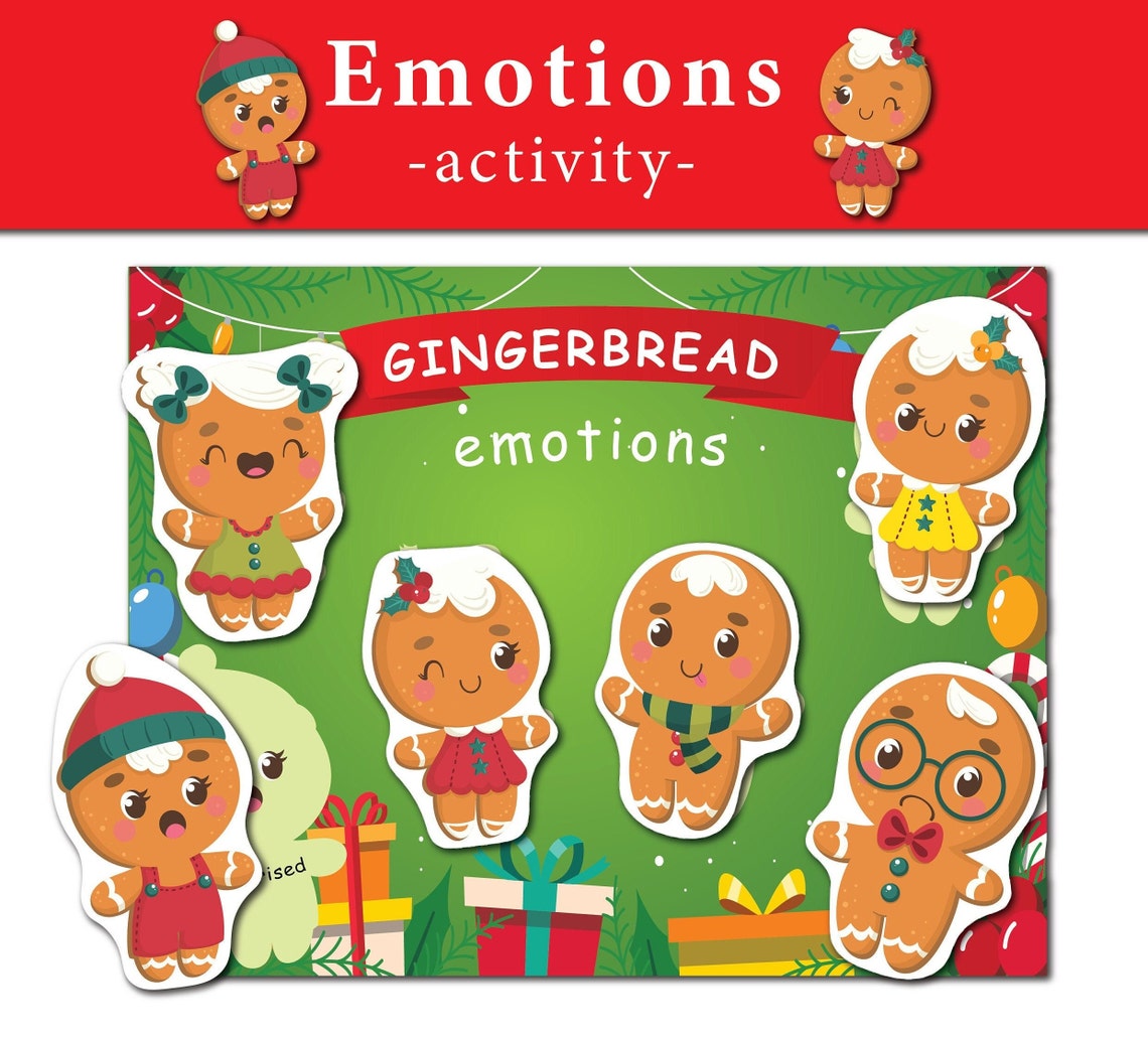 Gingerbread Emotions Printable Activity for Toddler (Download Now) - Etsy