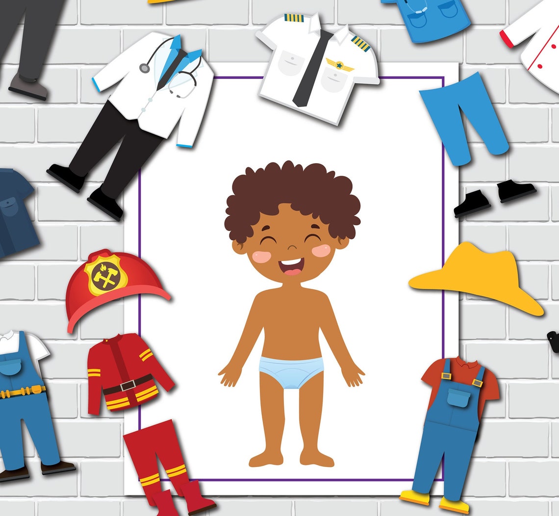 Community Helpers Dress up Preschool Printable Worksheets - Etsy