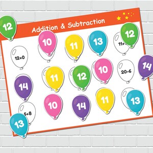 Preschool Math Activities Addition and Subtraction Practice for ...