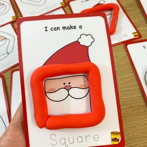 Santa Shapes Play Dough Mats, Printable Play Doh, Toddler Quiet Time ...