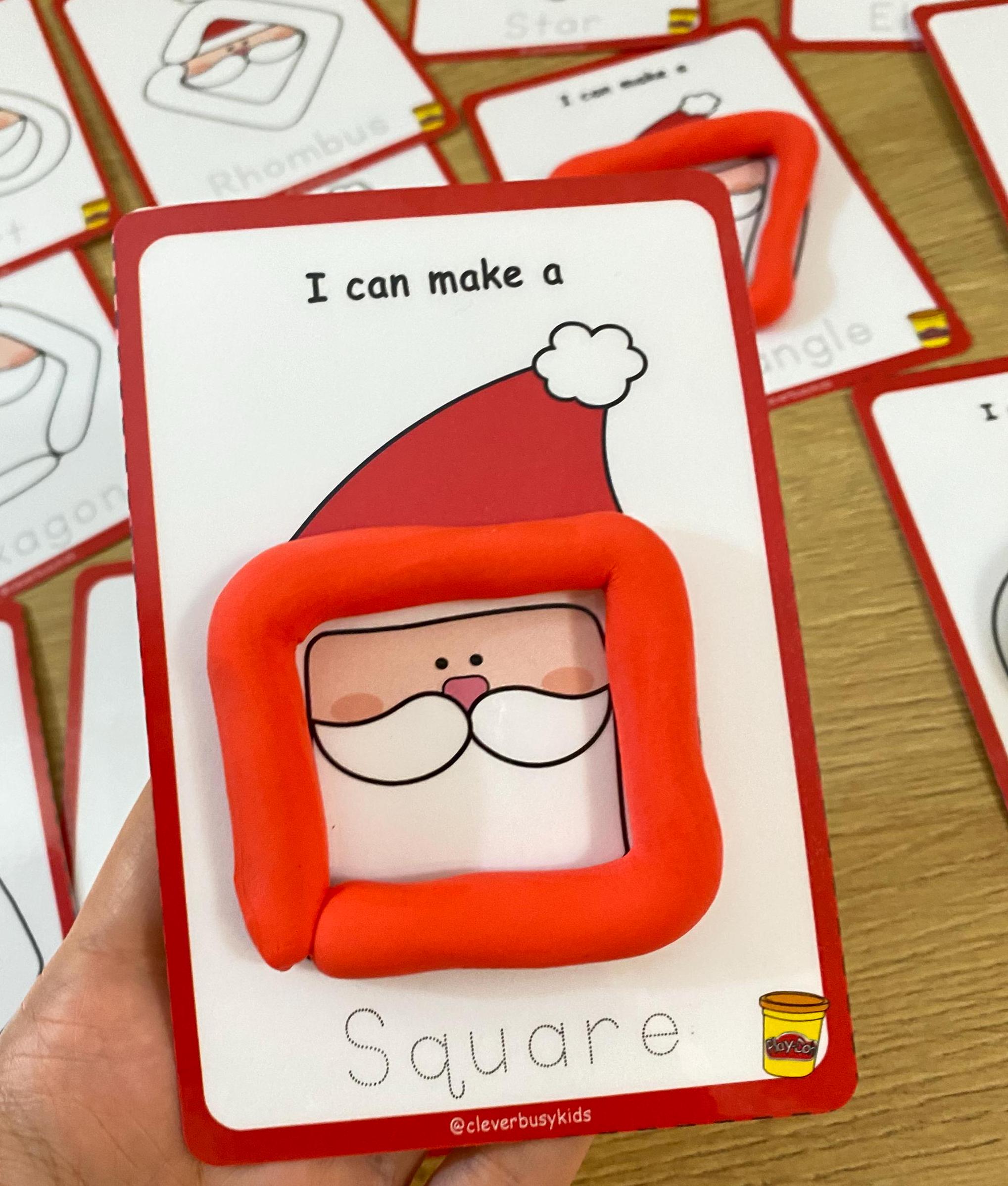 Santa Shapes Play Dough Mats, Christmas Activity, Fine Motor Skills ...