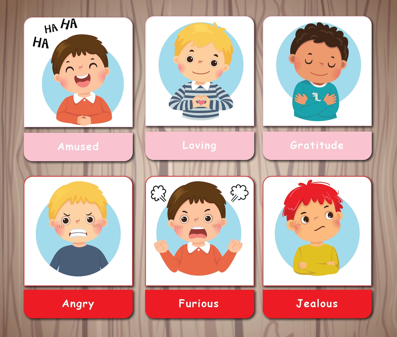 Emotion Flashcards Kids Feelings Flash Cards Montessori - Etsy