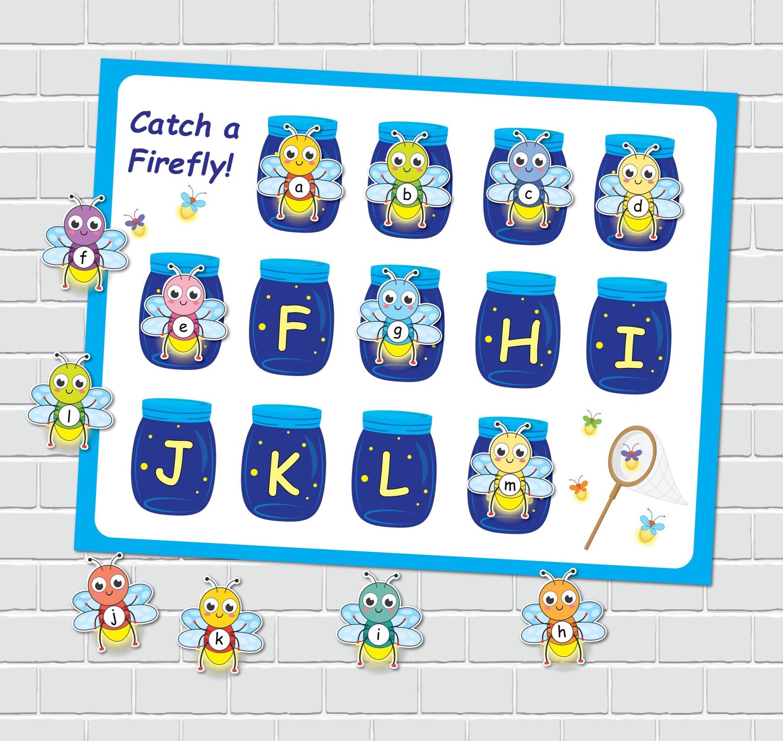 Firefly ABC Matching Activity for Kids, Summer Busy Book Page, File ...