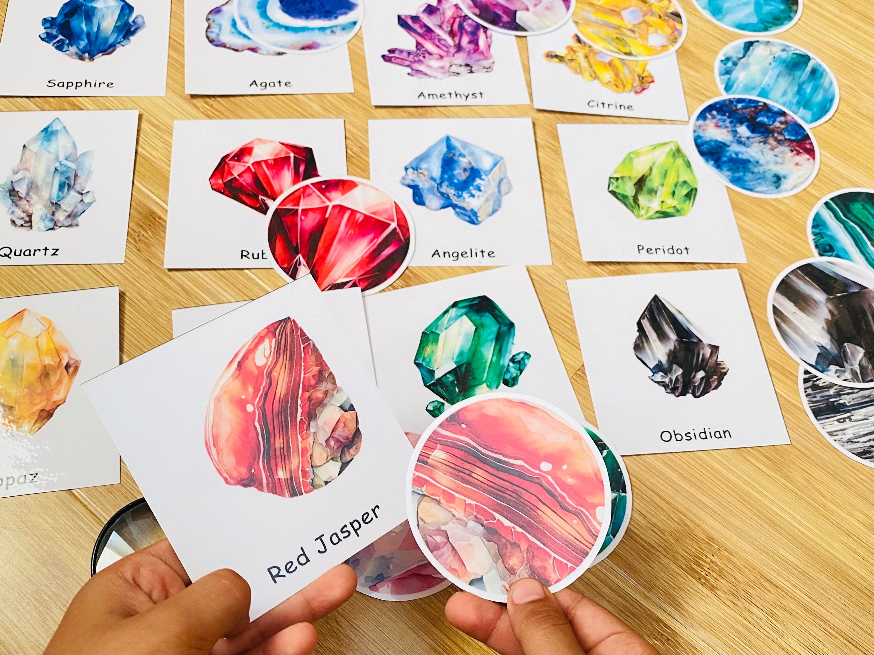Gemstones Pattern Matching Cards, Minerals and Crystals, Geology Rocks ...