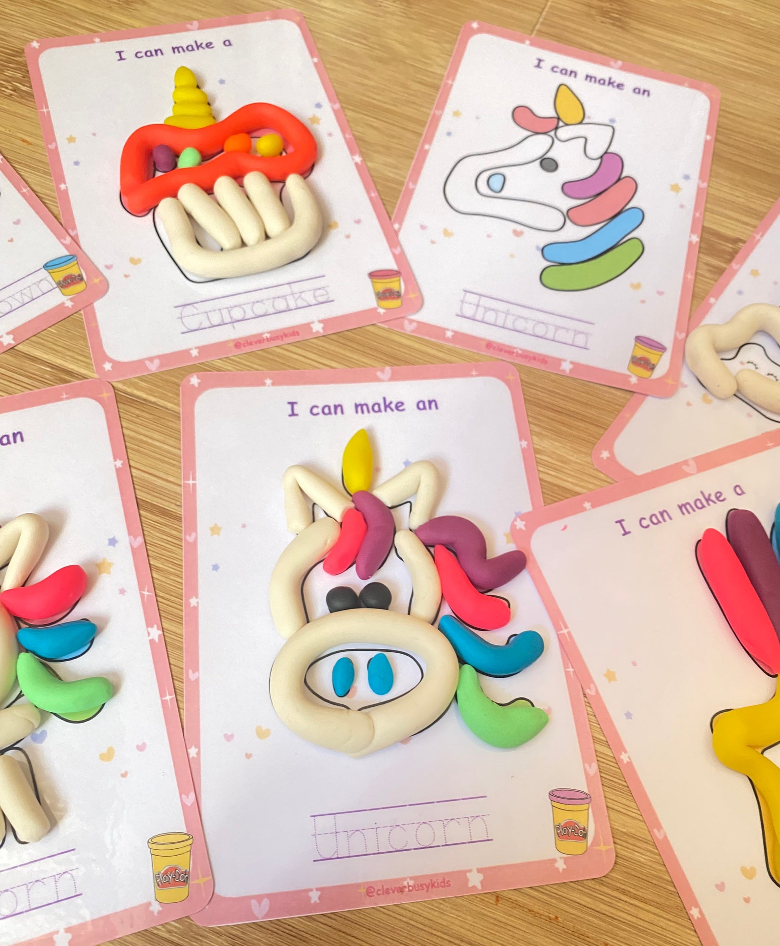 Unicorn Play Doh Mats Printable Play Dough Toddler - Etsy