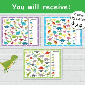 Dinosaurs I Spy Activity, Preschool Look and Find Counting Games ...