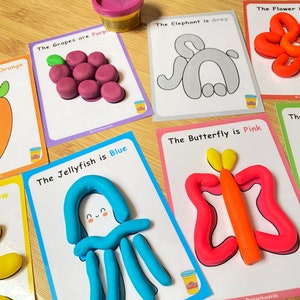 Colors Play Doh Mats, Kids Printable Play Dough, Montessori Play Doh ...