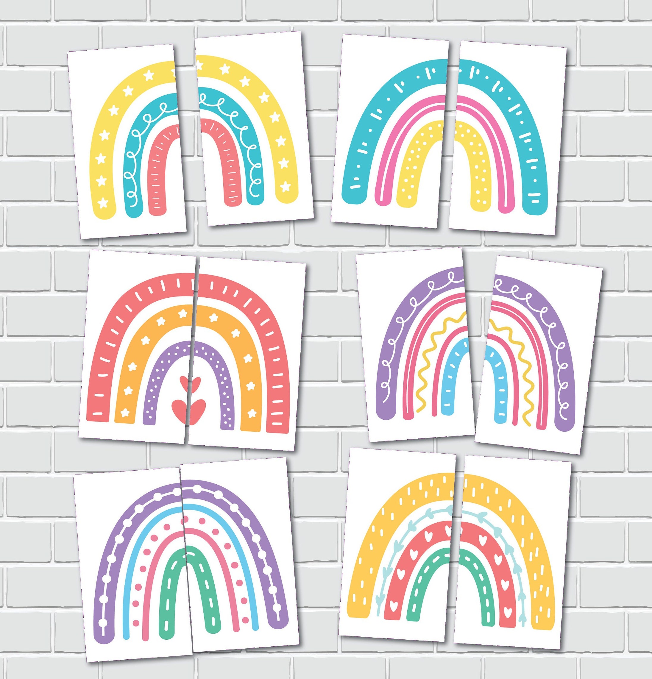 Rainbow Symmetry Matching Game: Toddler Preschool Activity (digital ...