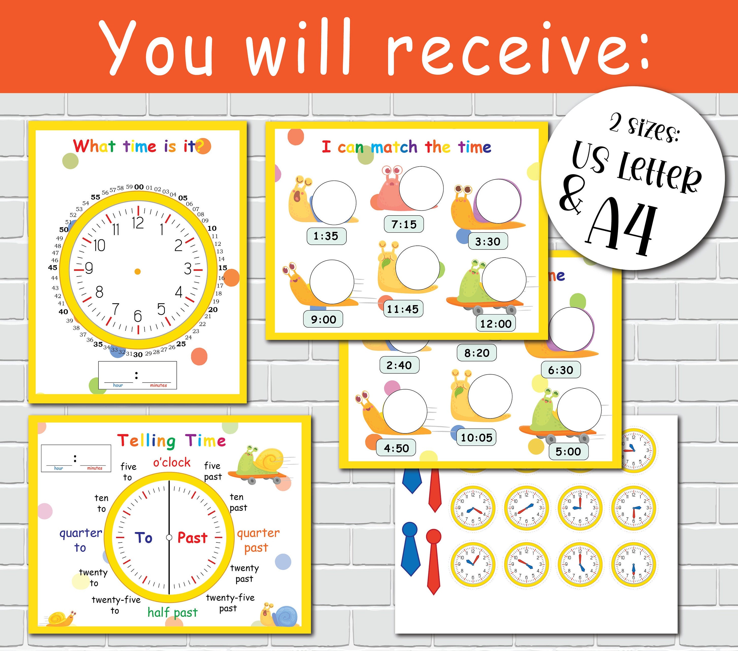 Printable Clock Telling Time Learning Activities Preschool - Etsy Canada