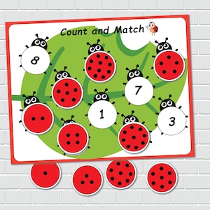 Ladybug Matching Activities, Preschool Math, Toddler Busy Book ...