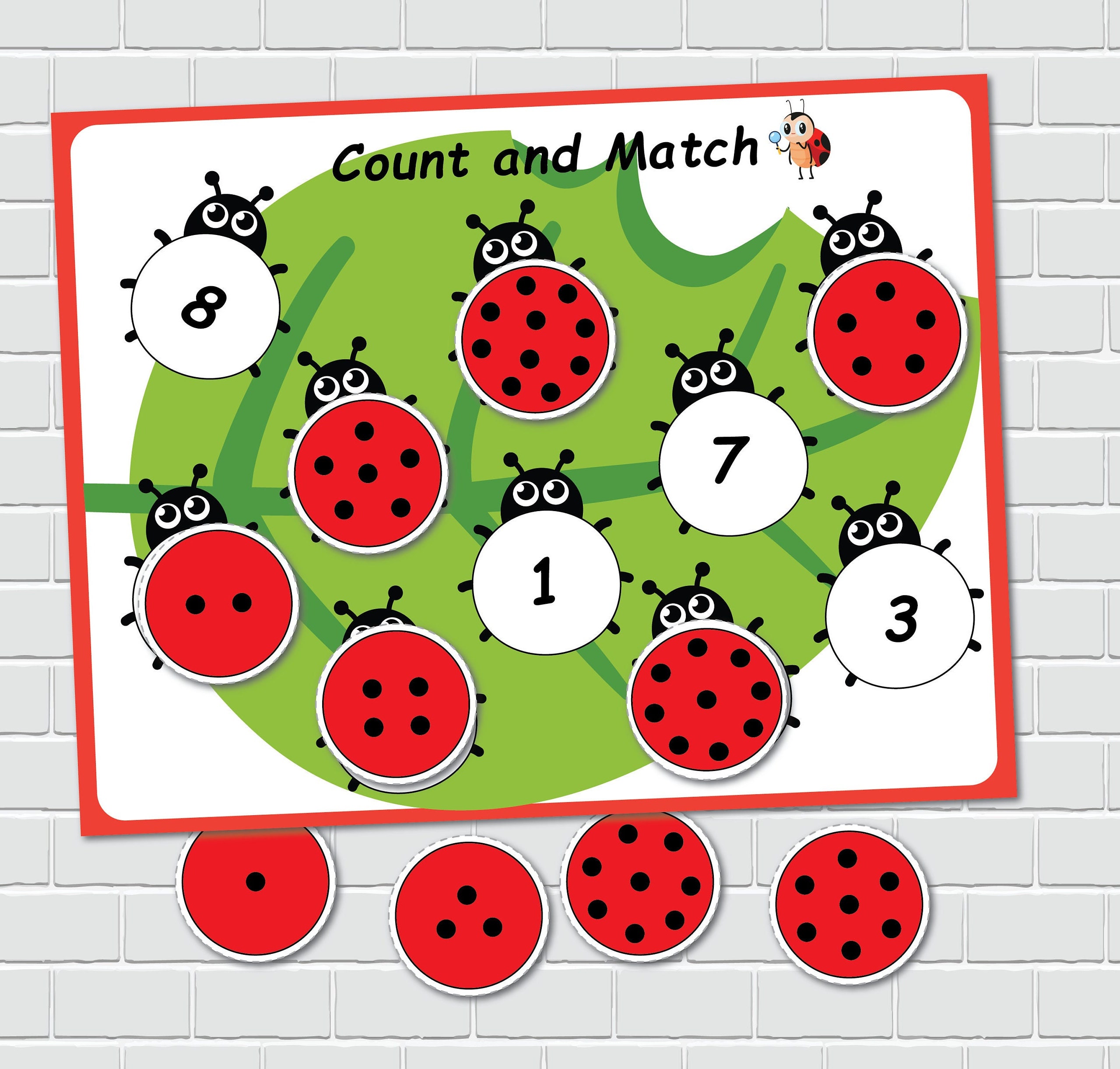 Ladybug Matching Activities, Preschool Math, Toddler Busy Book ...