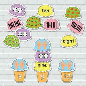Ice Cream Matching Numbers Printable Activity for Kids. Homeschool ...