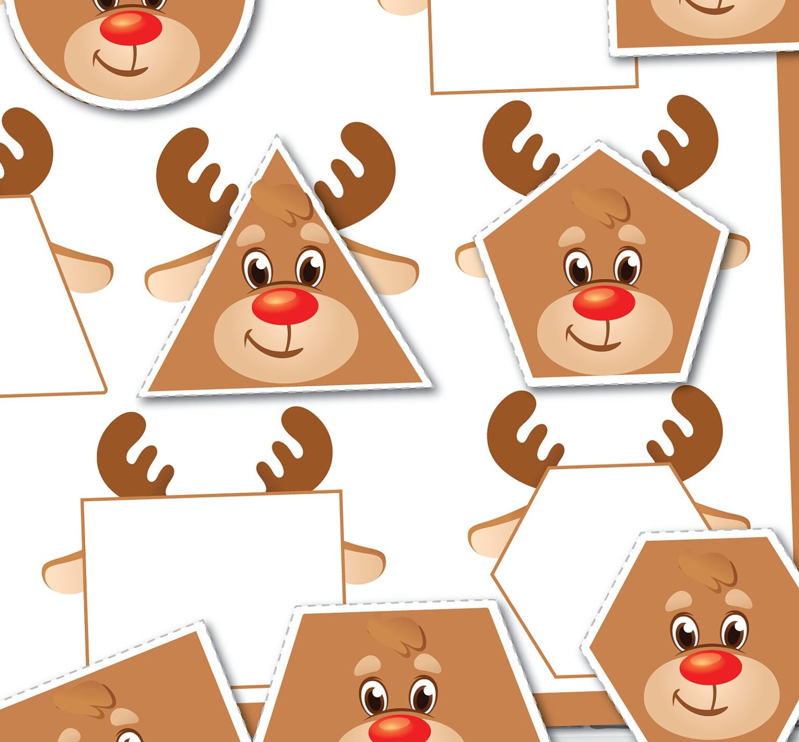 Reindeer Shape Matching Activity, 2D Shapes, Winter Busy Book Page ...