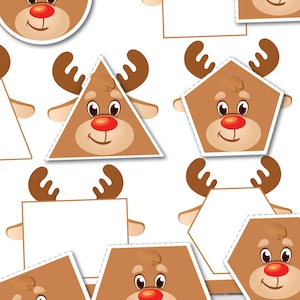 Reindeer Shape Matching Activity, 2D Shapes, Winter Busy Book Page ...
