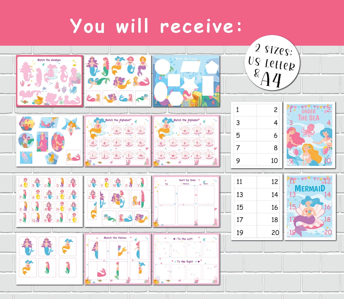 Mermaids Busy Book Pages Toddler Learning Binder Preschool - Etsy